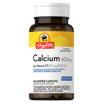 ShopRite Calcium Plus Vitamin D3 Dietary Supplement, 60 count - The ...