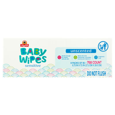 ShopRite Sensitive Unscented Baby Wipes, 768 count - The Fresh Grocer