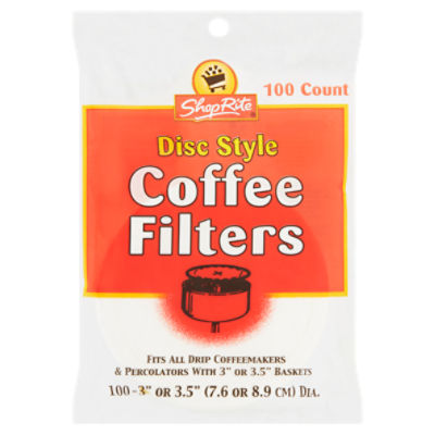 ShopRite Disc Style Coffee Filters, 100 count