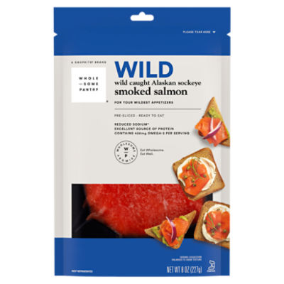 Wholesome Pantry Wild Caught Alaskan Sockeye Smoked Salmon, 8 oz