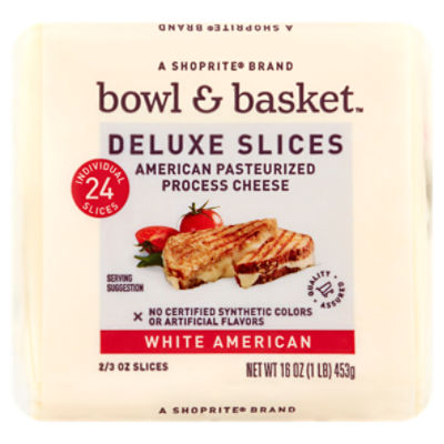 Bowl And Basket Deluxe White American Slices Cheese 23 Oz 24 Count