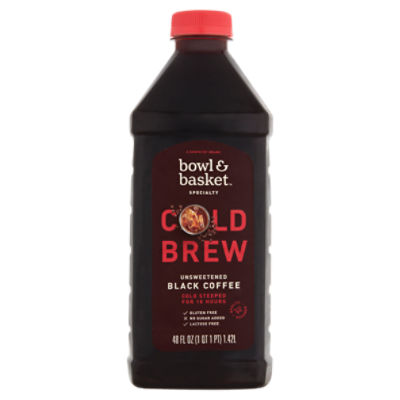 Bowl & Basket Specialty Cold Brew Unsweetened Black Coffee, 48 fl oz ...