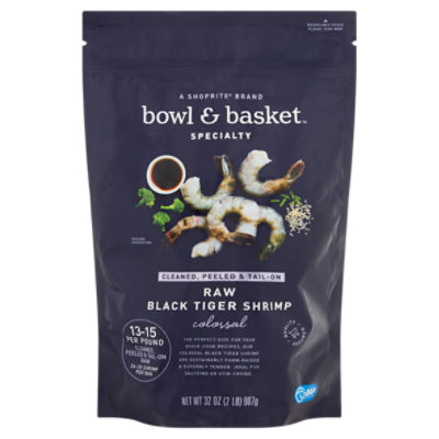 Bowl & Basket Specialty Raw Black Tiger Shrimp, Colossal, 26-30 shrimp ...