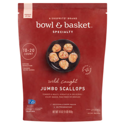 Bowl And Basket Specialty Wild Caught Jumbo Sea Scallops 16 Oz