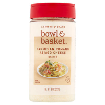 Bowl And Basket Grated Parmesan Romano Asiago Cheese