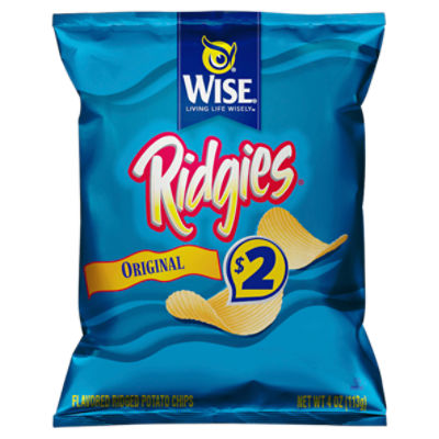 Wise Ridgies Original Flavored Ridged Potato Chips, 4 oz