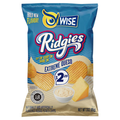 Wise Ridgies Extreme Queso Ridged Potato Chips, 3 oz - The Fresh Grocer