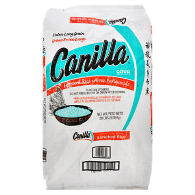 Canilla Extra Long Grain Enriched Rice, 20 lb - ShopRite
