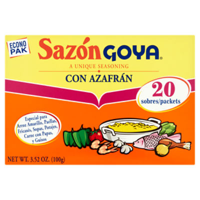 Sazón Goya Con Azafrán Seasoning Econo Pak, 20 count, 3.52 oz - Price Rite