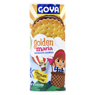 Goya Golden Maria Sandwich Cookies with Chocolate Flavored Filling, 5.1 ...