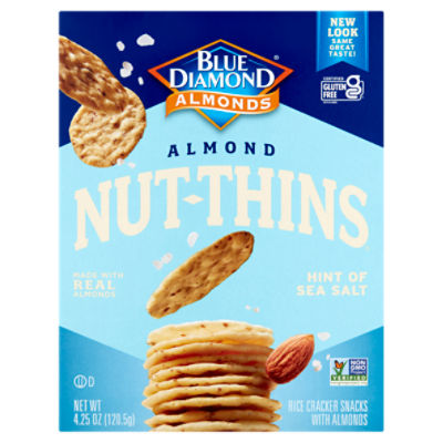 Blue Diamond Almonds Nut Thins Hint Of Sea Salt Rice Crackers Snacks With Almonds 425 Oz