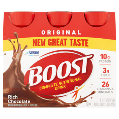 Nestlé Boost Original Rich Chocolate Complete Nutritional Drink, 8 fl ...