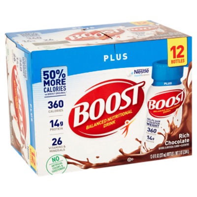 Nestlé Boost Plus Rich Chocolate Balanced Nutritional Drink, 8 fl oz ...