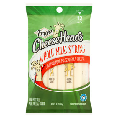 Frigo Cheese Heads Low-Moisture Whole Milk String Mozzarella Cheese, 12 ...