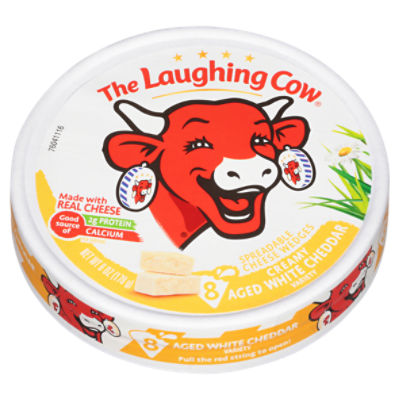 The Laughing Cow Creamy Aged White Cheddar Spreadable Cheese Wedges ...