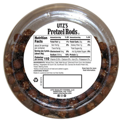 Utz Pretzel Rods Nutrition Info | Besto Blog