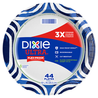 DIXIE® ULTRA PRINTED PAPER PLATES, 10 1/16 IN PLATES, 44CT - ShopRite