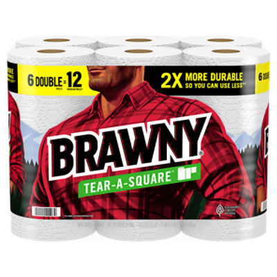 Brawny Tear-A-Square Paper Towels, 6 count - ShopRite