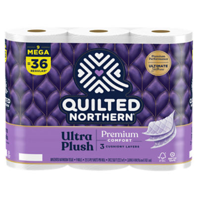 QUILTED NORTHERN ULTRA PLUSH® TOILET PAPER, 9 MEGA ROLLS