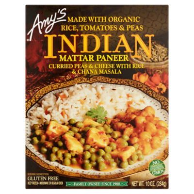 Amy's Indian Mattar Paneer, Non-GMO, Gluten Free, 10 oz. - ShopRite