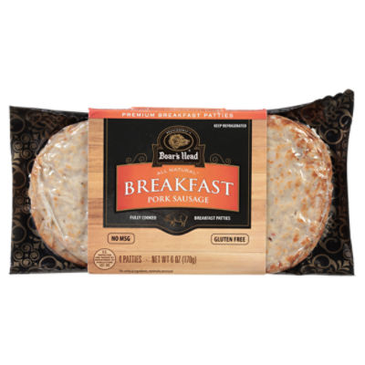 Boar's Head All Natural Pork Sausage Premium Breakfast Patties, 4 count ...