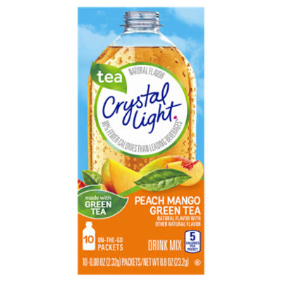 Crystal Light Peach Mango Green Tea Naturally Flavored Powdered Drink ...