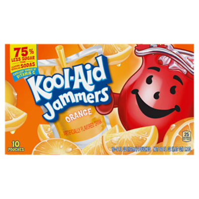 Kool-Aid Jammers Orange Artificially Flavored Drink, 6 fl oz, 10 count