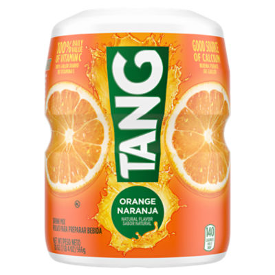 Tang Orange Naturally Flavored Powdered Soft Drink Mix, 20 oz Canister ...