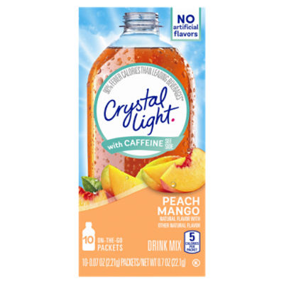 Crystal Light Peach Mango Powdered Drink Mix with Caffeine, 10 ct On ...