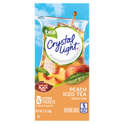 Crystal Light Peach Iced Tea Drink Mix, 4 ct Pitcher Packets - ShopRite