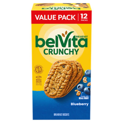 belVita Blueberry Breakfast Biscuits, Value Pack, 12 Packs (4 Biscuits ...