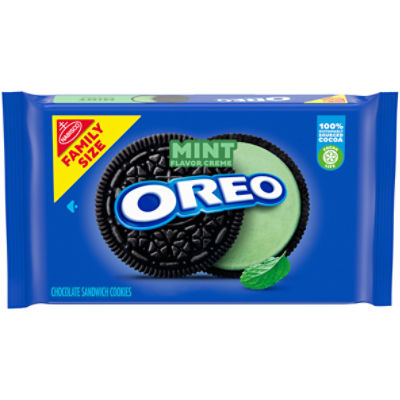 Nabisco Oreo Mint Flavor Creme Chocolate Sandwich Cookies Family Size ...