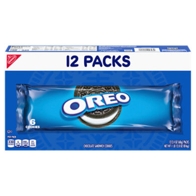 OREO Chocolate Sandwich Cookies, 12 Snack Packs (6 Cookies Per Pack)