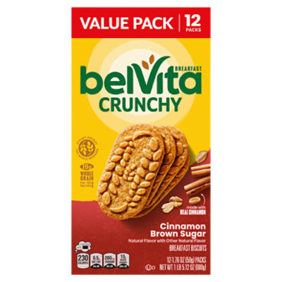 Belvita Crunchy Cinnamon Brown Sugar Breakfast Biscuits Value Pack, 1. ...