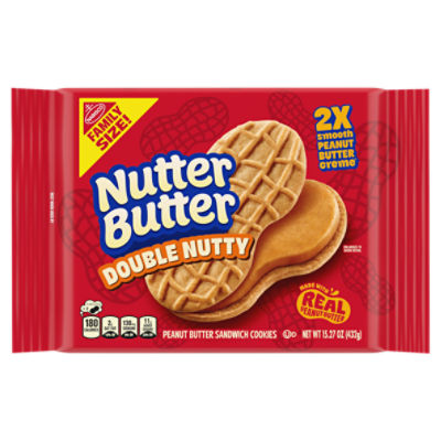 Nutter Butter Double Nutty Peanut Butter Sandwich Cookies, Family Size ...