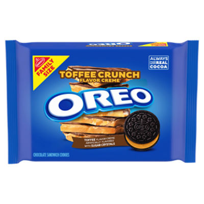 OREO Toffee Crunch Creme with Sugar Crystals Chocolate Sandwich Cookies ...
