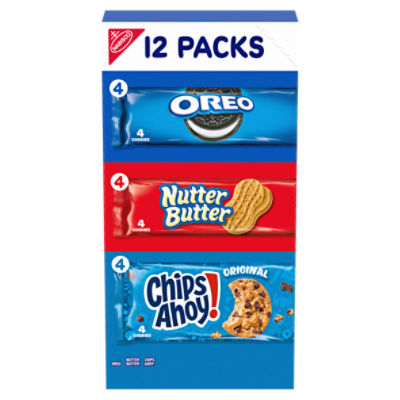Nabisco Cookie Variety Pack, OREO, Nutter Butter, CHIPS AHOY!, 12 Snack ...