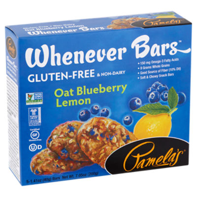 Pamela's Whenever Bars Oat Blueberry Lemon Bars, 1.41 oz, 5 count