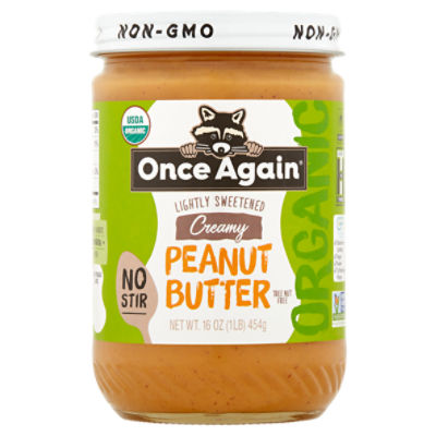 Once Again Lightly Sweetend Creamy Peanut Butter, 16 oz - Fairway