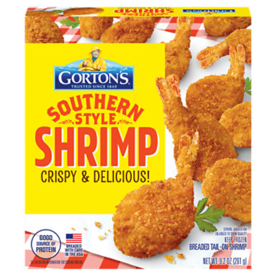 Gorton's Southern Style Shrimp 100% Whole Shrimp, Breaded Tail-On ...
