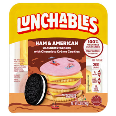 Lunchables Ham & American Cheese Cracker Stackers Snack Kit Chocolate ...