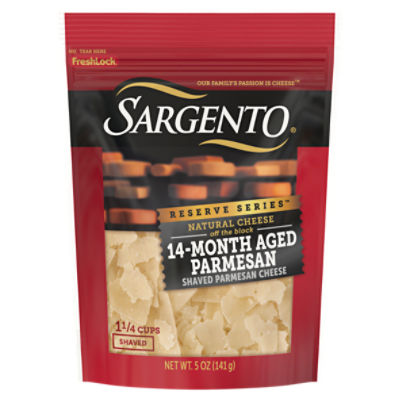SARGENTO Reserve Series Shaved 14-Month Aged Parmesan Natural Cheese, 5 oz