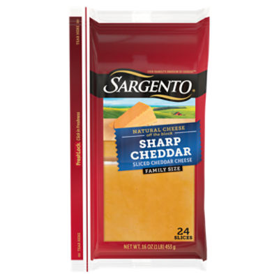 Sargento Sharp Cheddar Natural Cheese Family Pack, 24 count, 16 oz ...