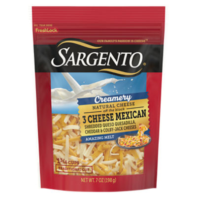Sargento Creamery Shredded 3 Mexican Cheese, 7 oz