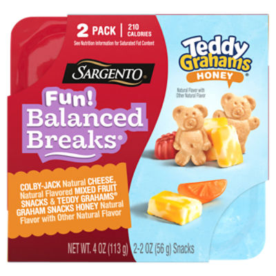 Sargento Fun! Balanced Breaks Teddy Graham's Honey Snacks, 2 oz, 2 ...