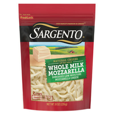 Sargento Shredded Whole Milk Mozzarella Natural Cheese, 8 oz - The ...
