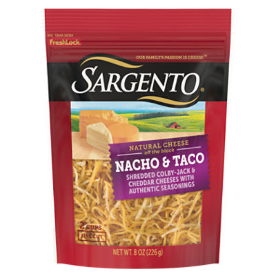 SARGENTO Shredded Nacho & Taco Natural Cheese with Authentic Seasonings ...