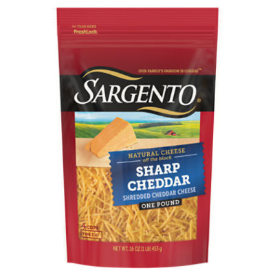 Sargento® Shredded Sharp Natural Cheddar Cheese, Fine Cut, 16 oz.