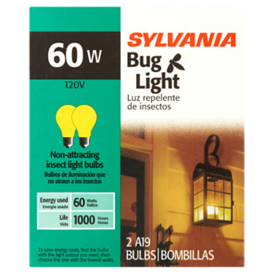 Sylvania 60W A19 Bug Light, Bulbs