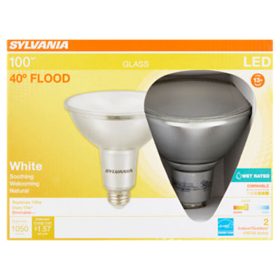 Sylvania Glass LED 100W White PAR38 40° Flood Bulbs, 2 count - ShopRite